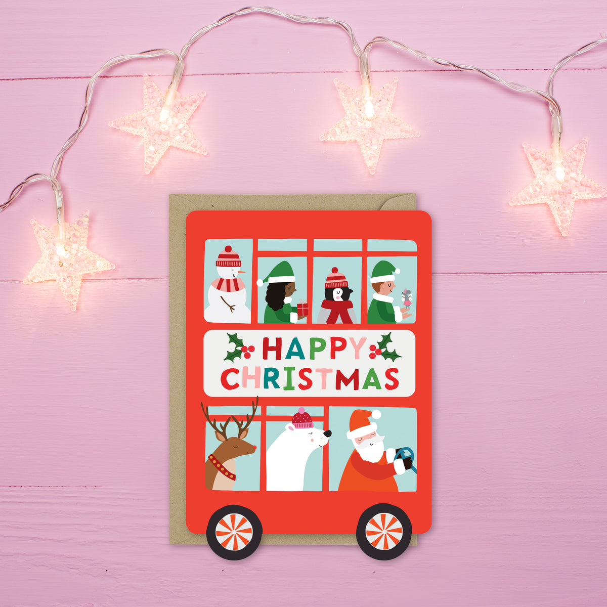 Santa's Holiday Bus Card Christmas Card | Mifkins